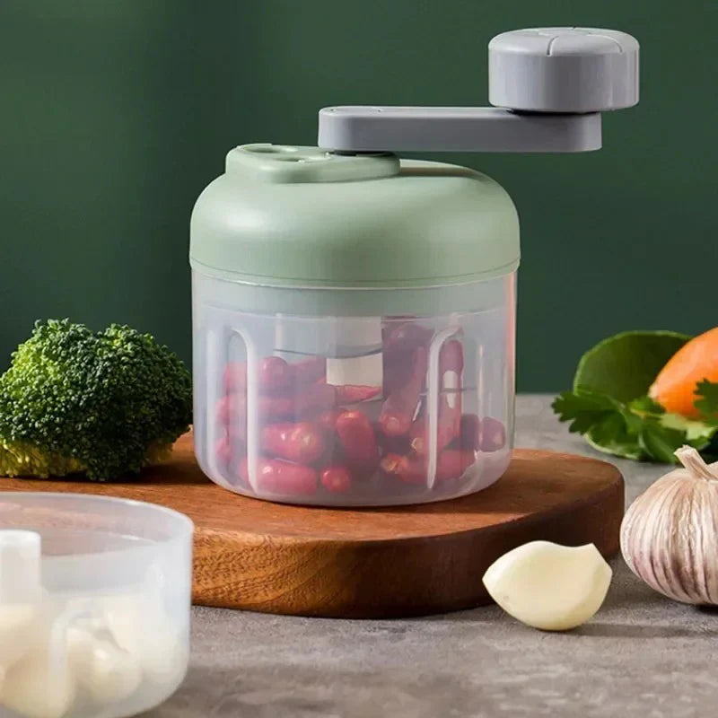 Compact Hand-Crank Food Chopper – AbodeAura